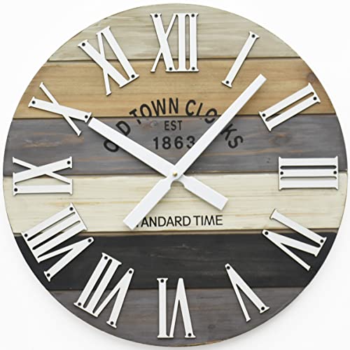 Amazon.com: Oldtown Clocks 18" Wooden Multi-Color Maritime Coastal ...