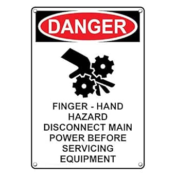 Amazon.com: Weatherproof Plastic Vertical OSHA Danger Finger - Hand ...