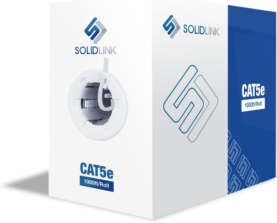 Amazon.com: 1000ft Cat5e Solid 24AWG Cable UTP Cat5 Bulk Pull Box ...