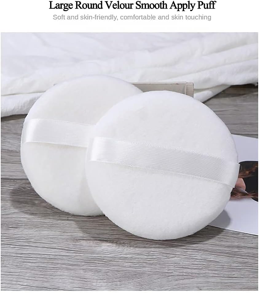 JOOTUEPO 4.13 Inch Powder Puff, Ultra Soft Large Round Velour Smooth ...