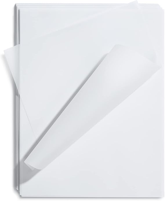 Amazon.com: Vellum Paper, 100-Sheet Transparent 8.5 x 11 Inches, 93 GSM ...
