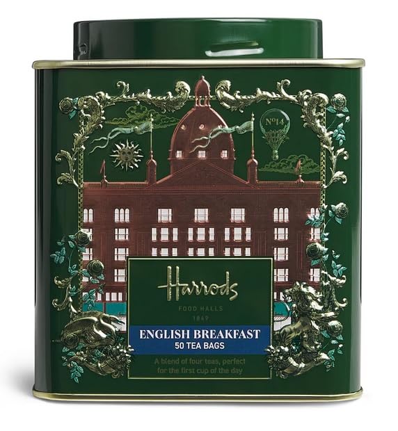 Amazon.com : Harrods London No. 14 English Breakfast Tin (50 Tea Bags ...