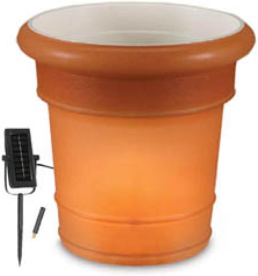 Amazon.com: Gardenglo 872 Terracotta Solar Planter : Patio, Lawn & Garden