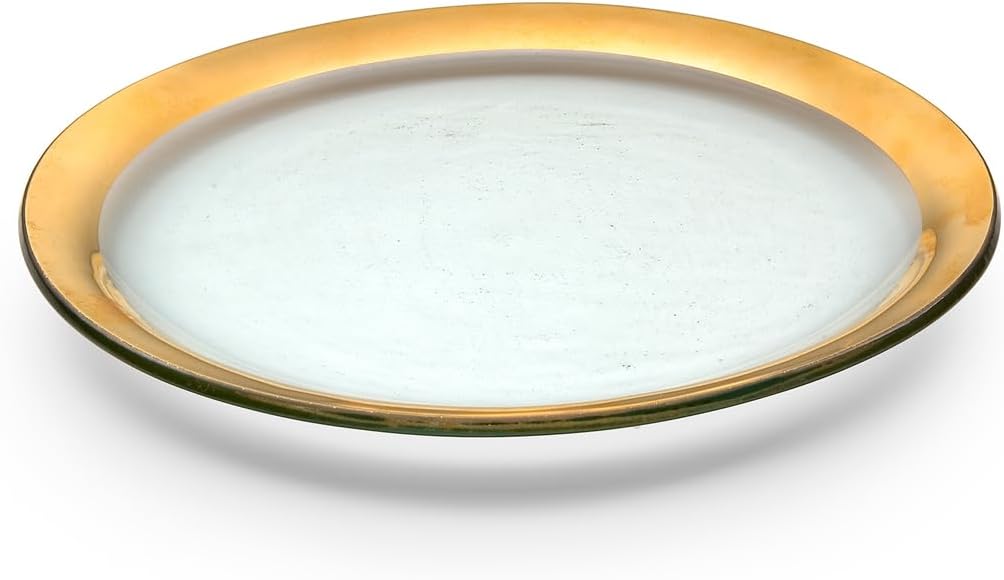 Amazon.com | Annieglass Roman Antique 10 Inch Dinner Plate with 24k ...