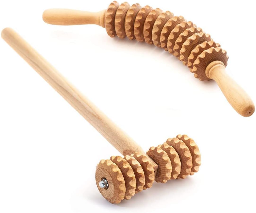 Amazon.com: Tuuli Wooden Massage Roller - Maderotherapy Wooden Massage ...