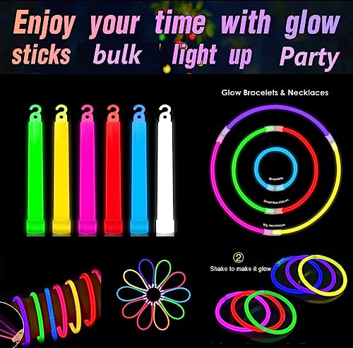 Snapklik.com : NUDALA Yellow Glow Sticks Bulk Including 50pcs 8 Glow ...