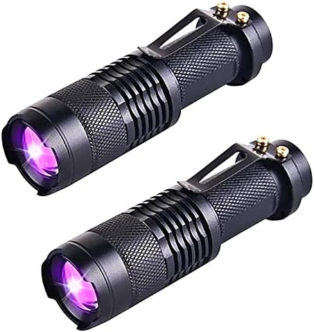 2Pack UV Torch, tunghey UV Light Ultraviolet LED Flashlight Blacklight ...