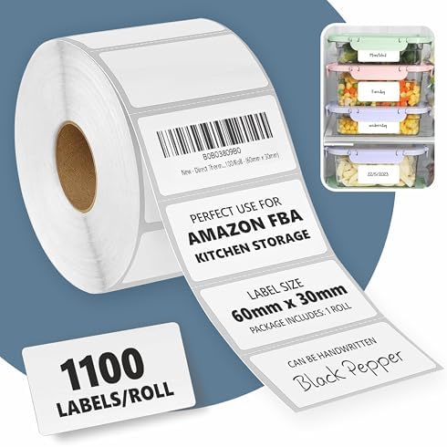 1100 Self Adhesive Address Labels on Roll Sticky Stickers, Thermal ...