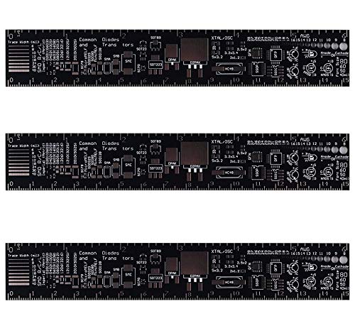 3pcs PCB Ruler 6 Inch 15cm Measuring Tool Resistor Capacitor Chip IC ...