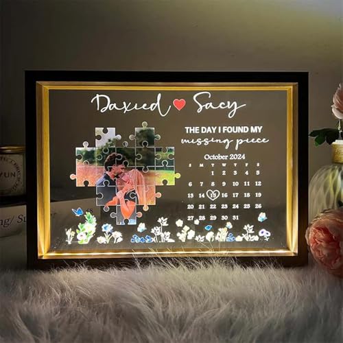 Amazon.com: The Day I Found My Missing Piece Light Frame Custom Couple ...