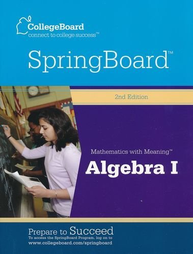 SpringBoard Algebra I 2nd Edition: CollegeBoard: Amazon.com: Books