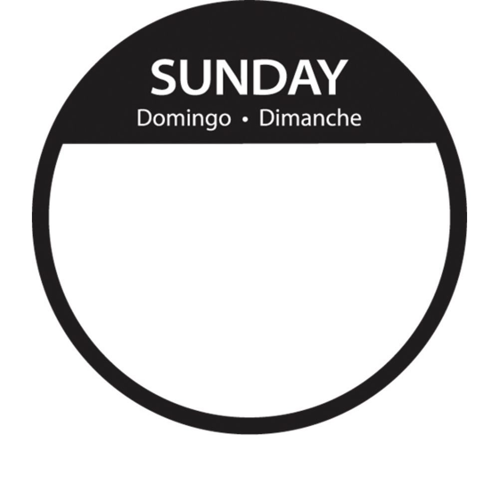 Amazon.com: Sunday Labels Black/White Day of The Week Labels Tri ...