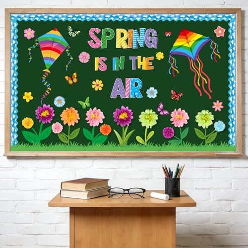 Amazon.com: 73 Pcs Spring Is In The Air Bulletin Board Decorations Set ...