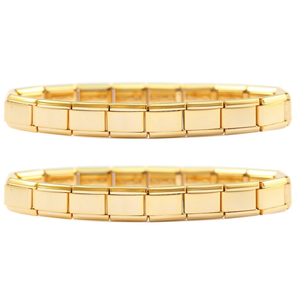 Amazon.com: Two (2) of Goldtone Brushed Italian Charm Starter Bracelet ...