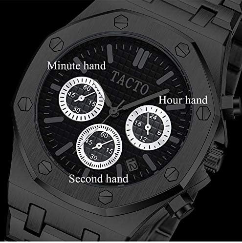 TACTO Men’s Watch Fashion Sports Wristwatches Analogue Date Silver ...