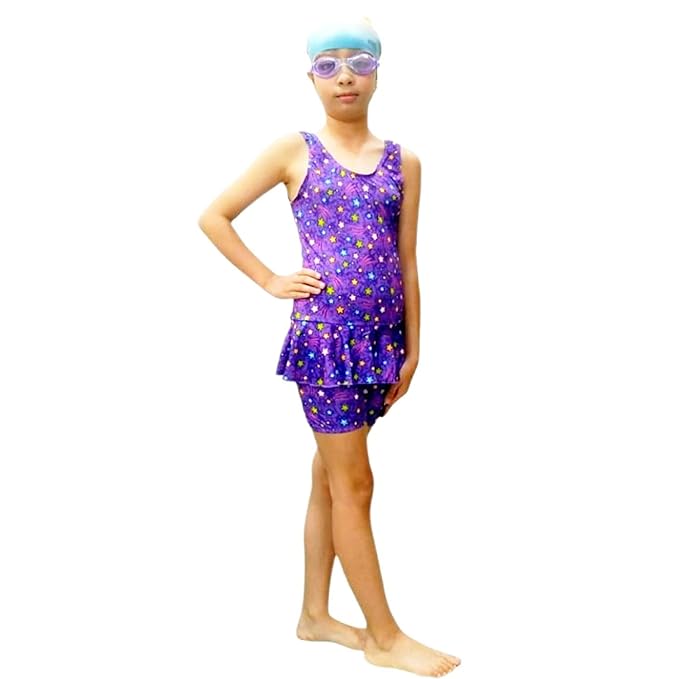 Buy BB -Present- Swimming Costume for Girls with Cap I Goggles I Ear ...
