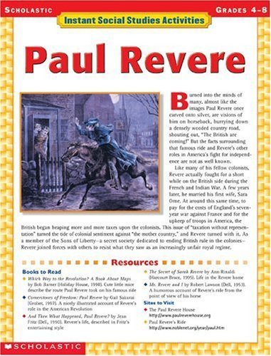 Instant Social Studies Activities: Paul Revere by Jackie Glasthal (2002 ...