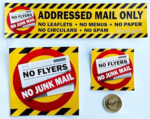 No Flyers (Junk Mail) Sticker & Magnet Combo : Amazon.ca: Tools & Home ...