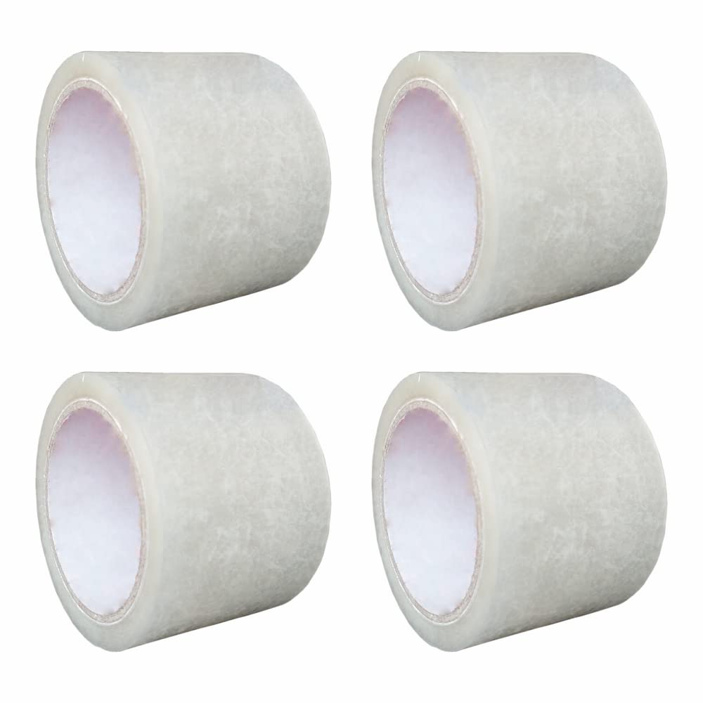 (Pack of 4 Rolls) Clear Packaging Tape High Strength Packing Tape BOPP ...