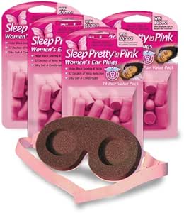 Amazon.com: Sleep Pretty in Pink Earplugs with Free Sleep Mask, 14 ...