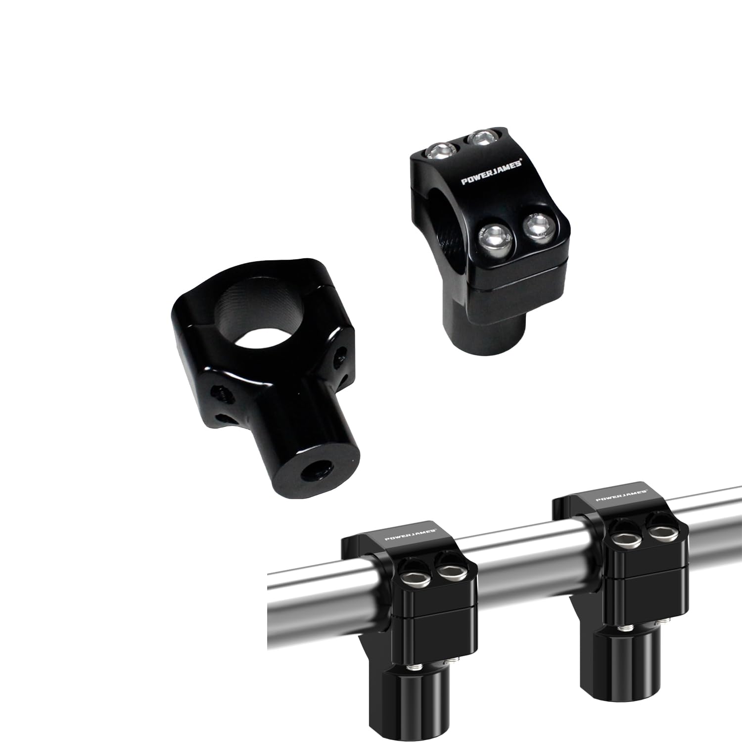 Amazon.com: POWERJAMES Black 1.25" Handlebar Risers for Harley Davidson ...