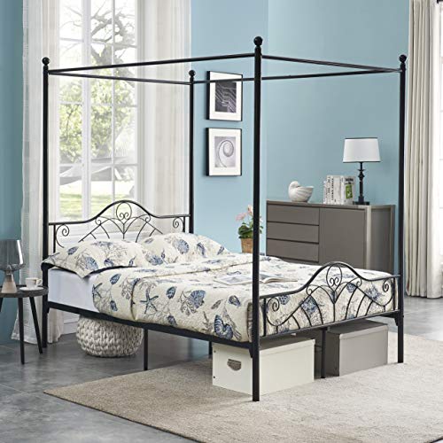 Buy VoilamartCanopy Bed Frame Full Size with Mosquito Net Frame No Box ...