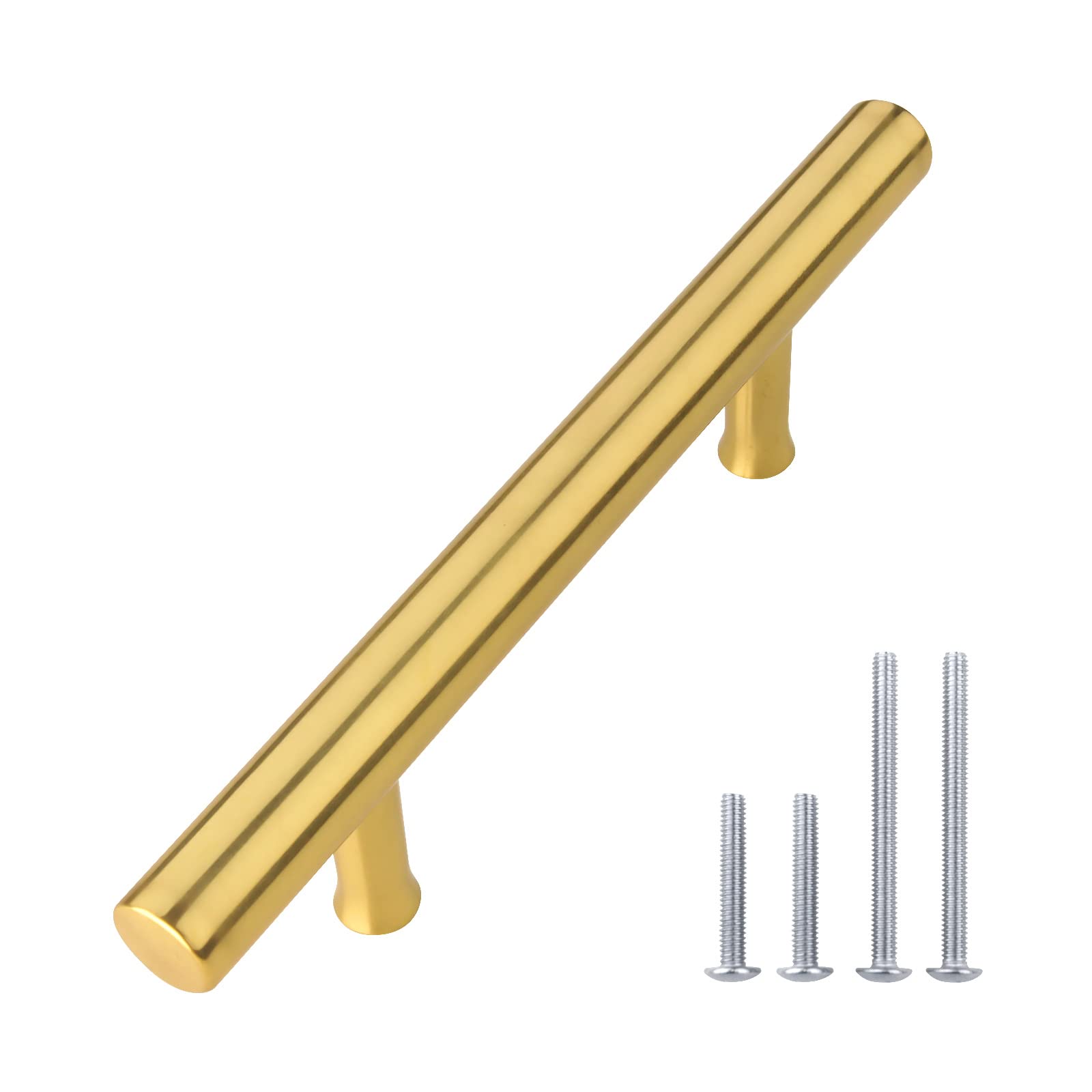 Snapklik.com : Akicon 3 Inch Hole Center Brushed Gold Kitchen Cabinet Handles 100% Solid Brass ...