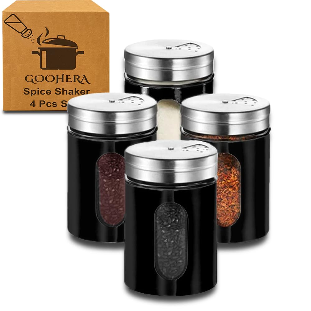 Amazon.com: 4-Piece Premium Stainless Steel Salt and Pepper Shakers Set ...