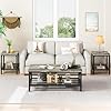 Amazon.com: Lamerge 3 Pieces Living Room Table Set, Industrial Coffee ...