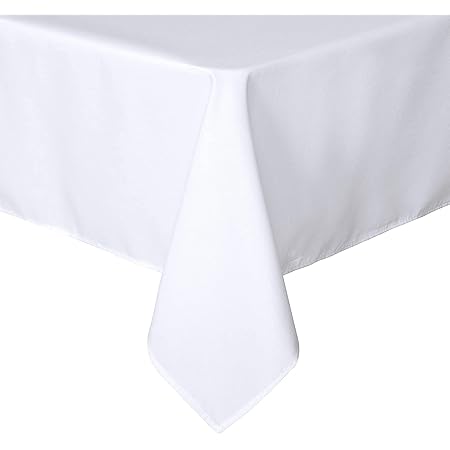 Amazon.com: Gee Di Moda Rectangle Tablecloth - 70 x 120 Inch | White ...