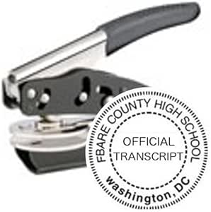Amazon.com : CUSTOM SCHOOL EMBOSSER (SEAL) // POCKET EMBOSSER // SEAL ...
