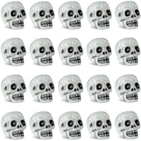 Amazon.com: ABOOFAN 20pc Resin Mini Skulls - Halloween Skull Head Decor ...