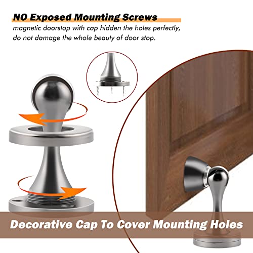 KOLAKO Door Stops, Magnetic Door Stopper for Bottom of Door, Brushed ...