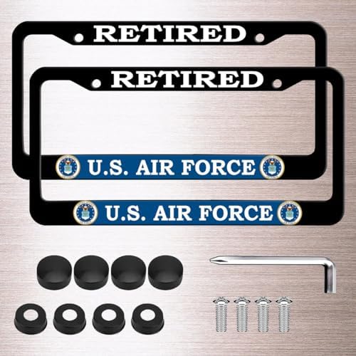 Amazon.com: HIBUFAN 2 Pack Retired License Plate Frames for U.S. Air ...