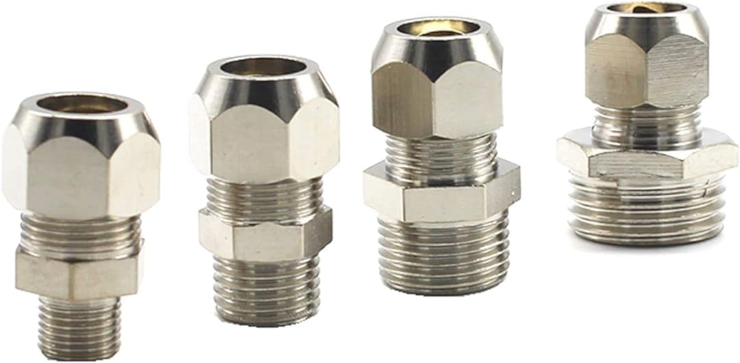 [Tube Pipe Fittings]2pcs M5/M6 /M8/M10/M12 Male Metric Thread to 4/6/8 ...