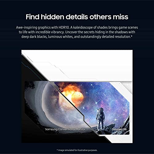 SAMSUNG 27-Inch Odyssey G51C Series QHD Gaming Monitor, 165Hz, 1ms ...