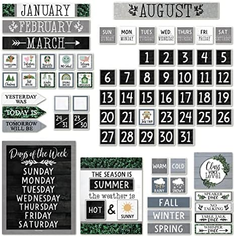 Amazon.com: Classroom Calendar Set Bulletin Board Decor – School ...