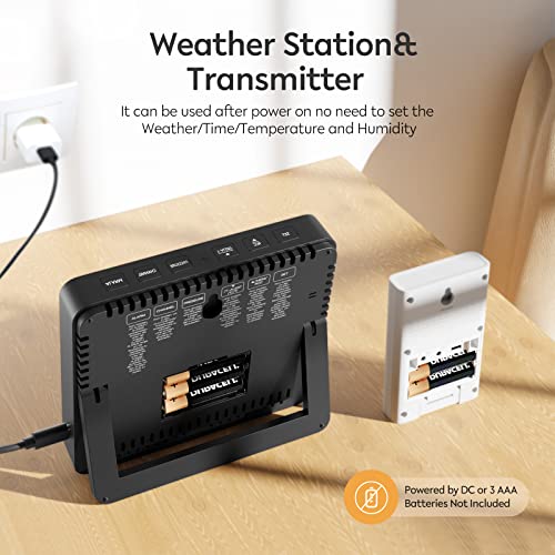 Weather Stations with Outdoor Sensor Wireless, RCC Radio Wave Signal ...