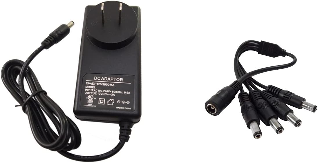 Amazon.com: EVERTECH 12V DC 3A (3000mA) (100V-240V AC/DC 12V) with 1 to ...