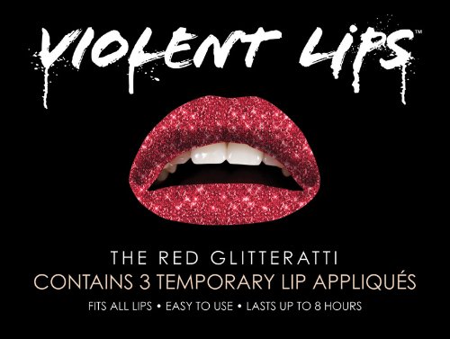 Amazon.com : Violent Lips - The Red Glitteratti - Set of 3 Temporary ...