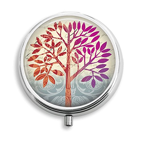 Amazon.com: Tree of Life in Pink and Orange Pill Box Pill Holder Pill ...