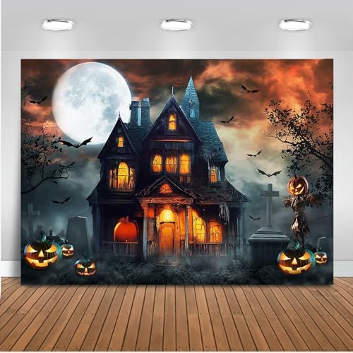 Amazon.com : Mocsicka Halloween Backdrop for Photography Blue Night ...