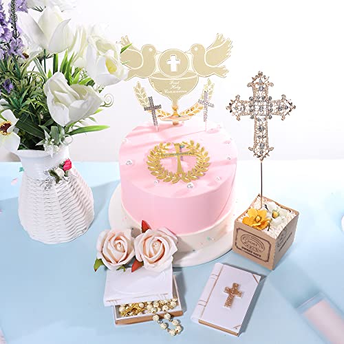 Snapklik.com : 10 Pcs Religious Baptism Cake Toppers, Cross Cake Topper ...