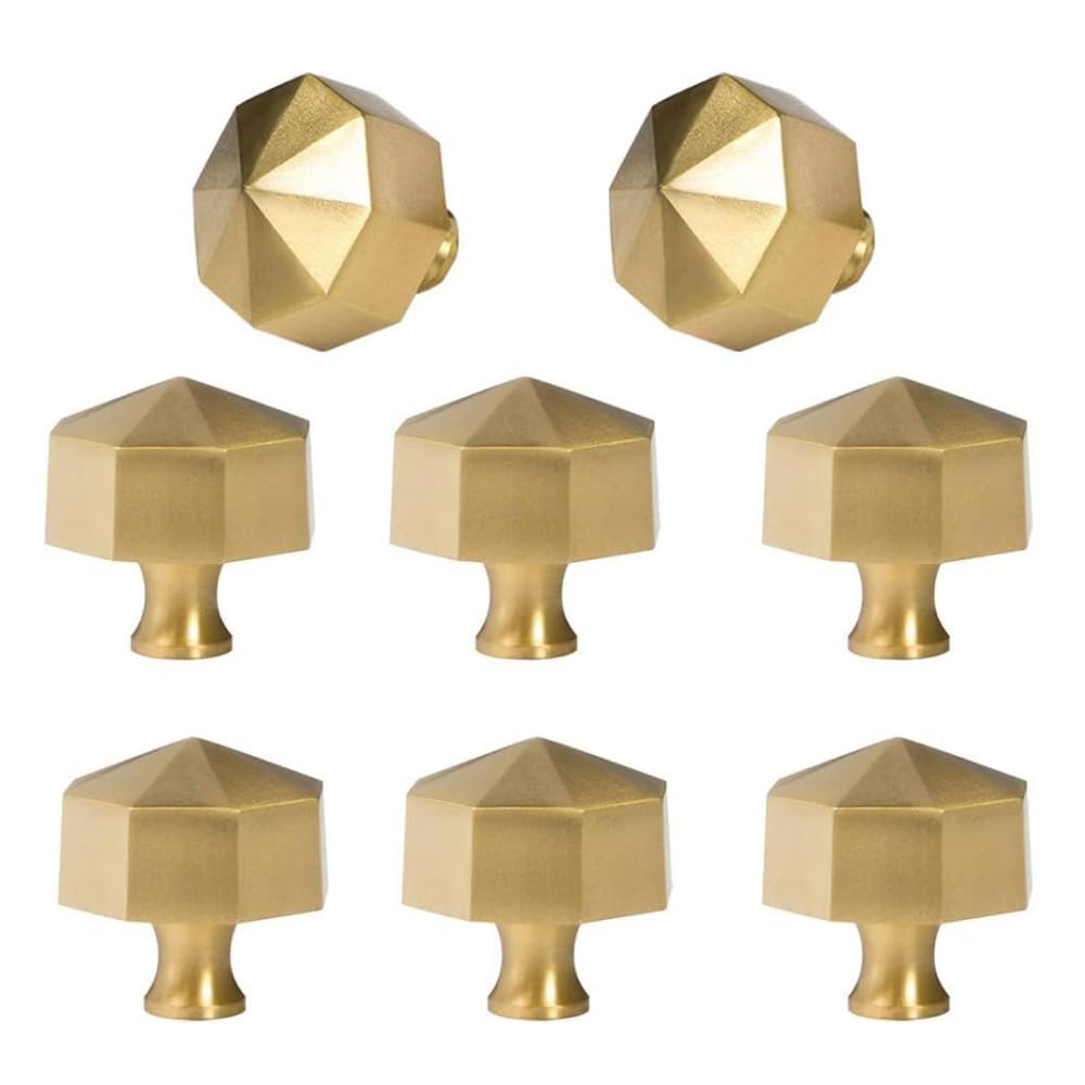 Snapklik.com : RZDEAL Solid Brass Knobs Beautiful Brushed Gold Kitchen Cabinet Knobs ...