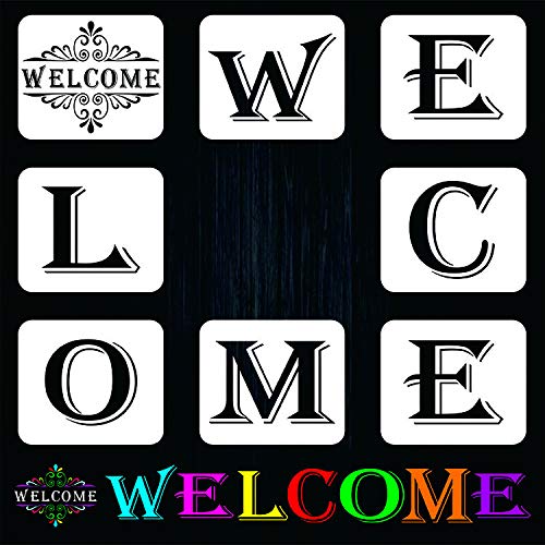 Buy Welcome Sign Stencils – Set of 8 Individual Stencils for Making a ...