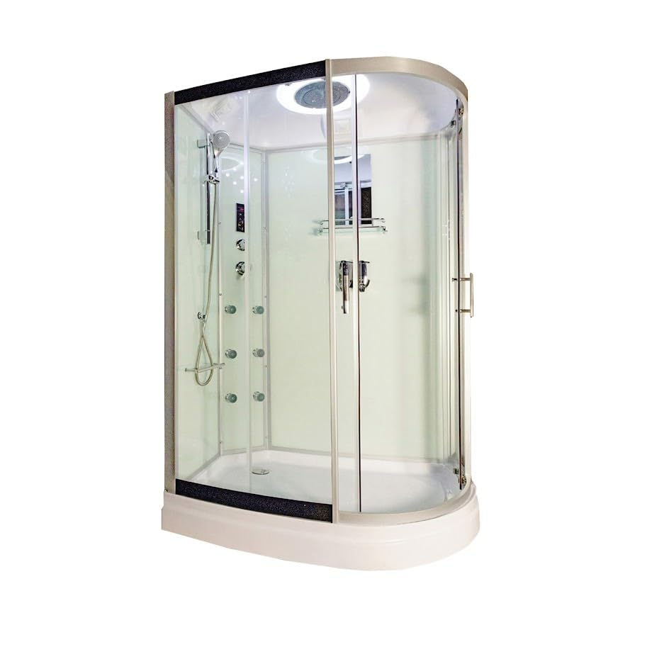 Amazon.com: Luxury Shower Enclosure Kit SL-1615 White (Left-Hand Corner ...