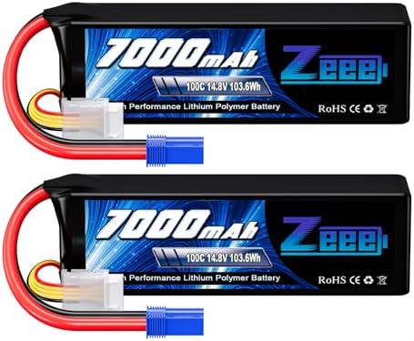 Amazon.com: Zeee 4S 10000mAh Lipo Battery 14.8V 120C with QS8 Connector ...