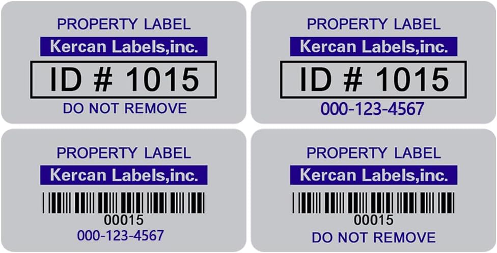 Amazon.com : Kercan Custom Asset Tags Customized Barcode Labels ...