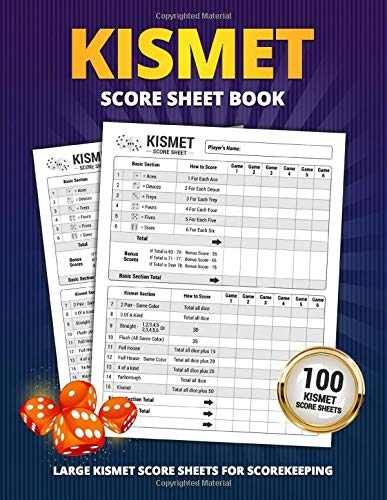 Kismet Score Sheet Book: 100 Large Score Sheets For Scorekeeping ...