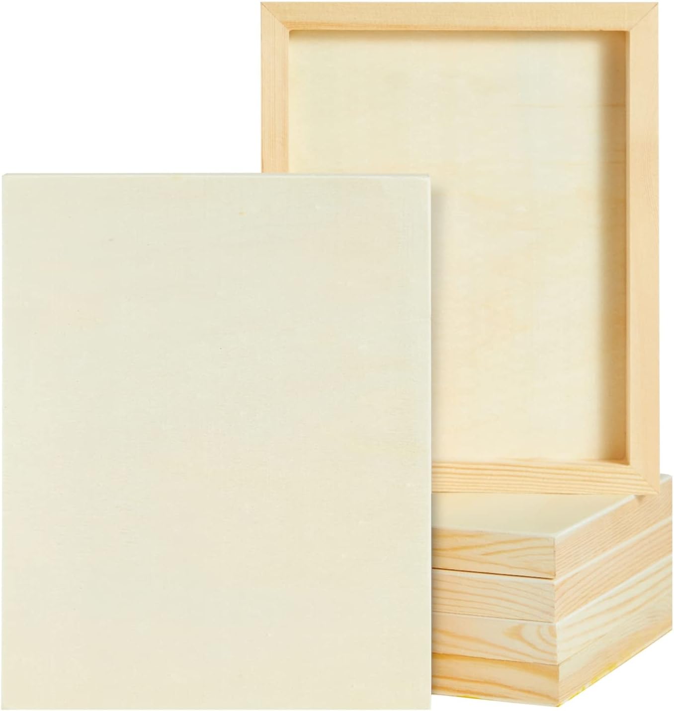 Amazon.com: 9 Pack 3 Sizes Wooden Canvas Boards Unfinished Wood Canvas ...